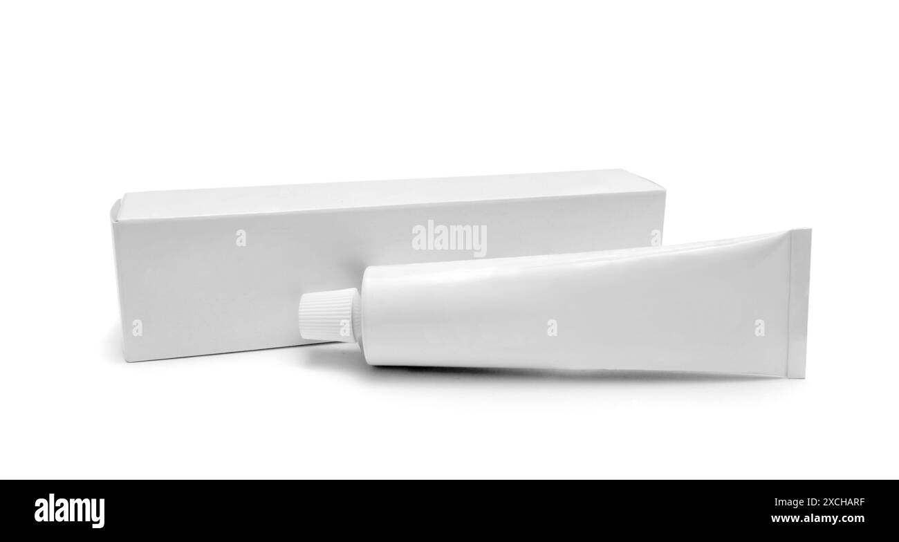white tube isolated on a white background Stock Photo - Alamy
