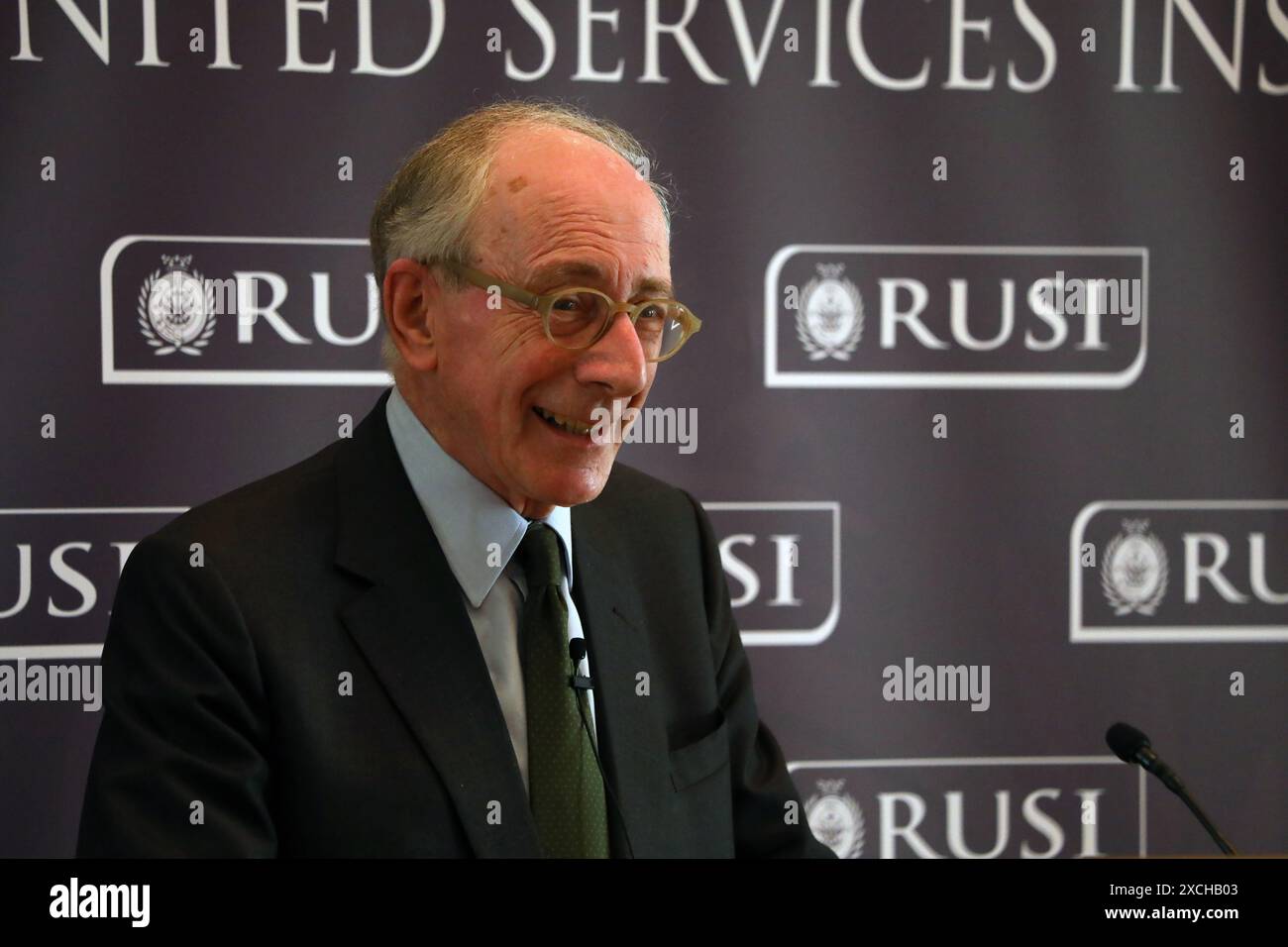 Former UK defence minister Malcolm Rifkind at RUSI, London, UK Stock ...