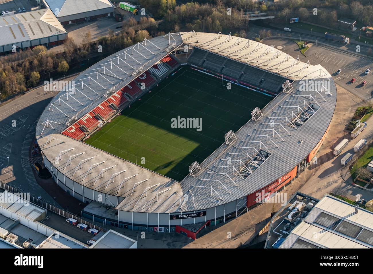 Aerial photo of St Helens Rugby Totally Wicked Stadium from 1500 feet ...
