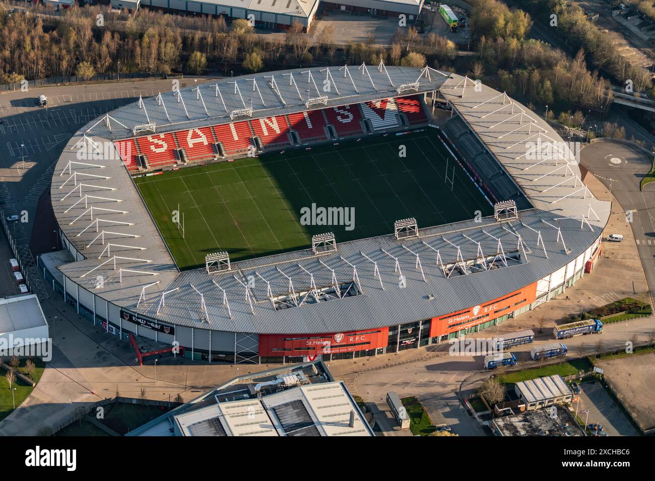 Aerial photo of St Helens Rugby Totally Wicked Stadium from 1500 feet ...