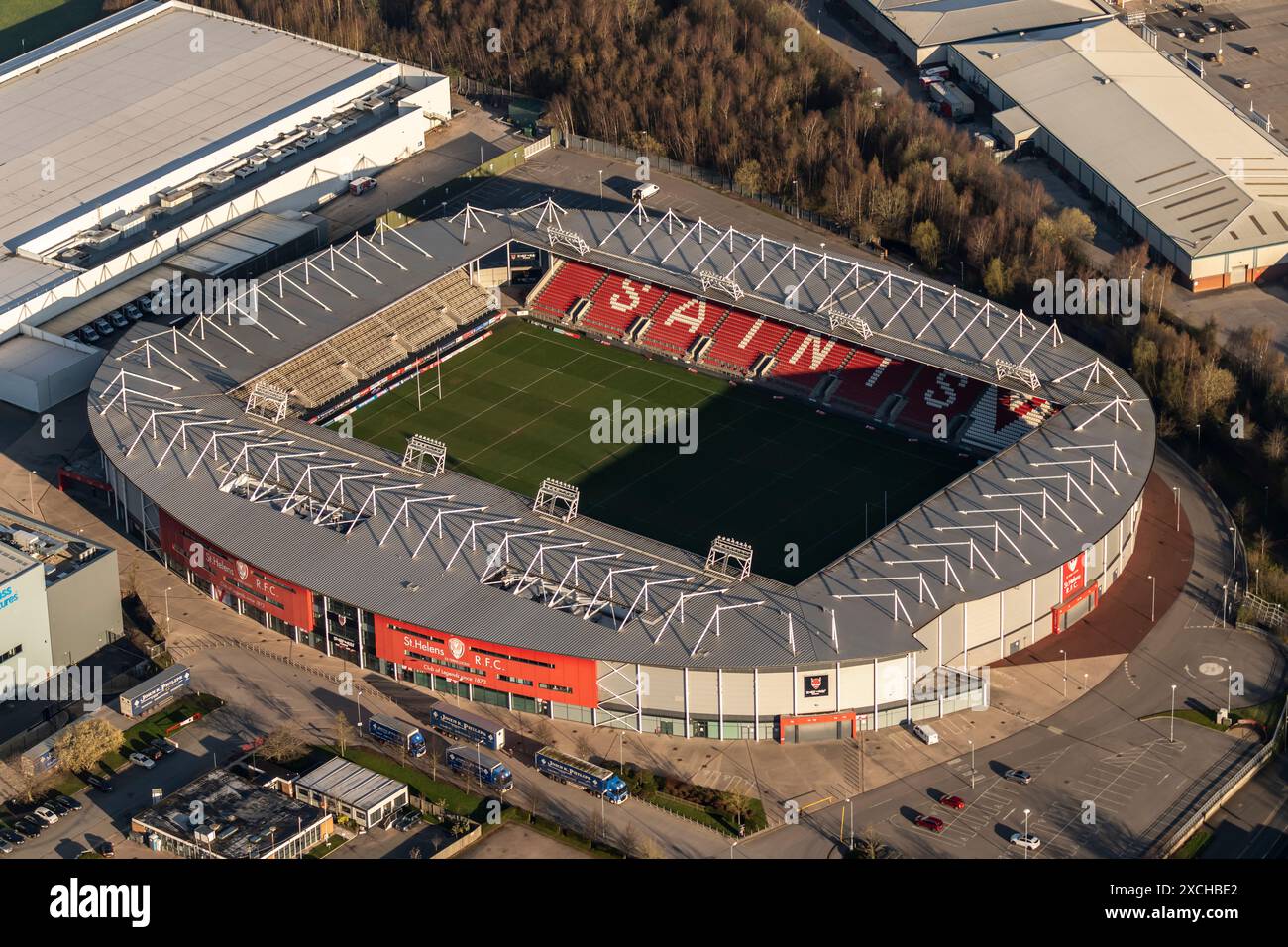 Aerial photo of St Helens Rugby Totally Wicked Stadium from 1500 feet ...