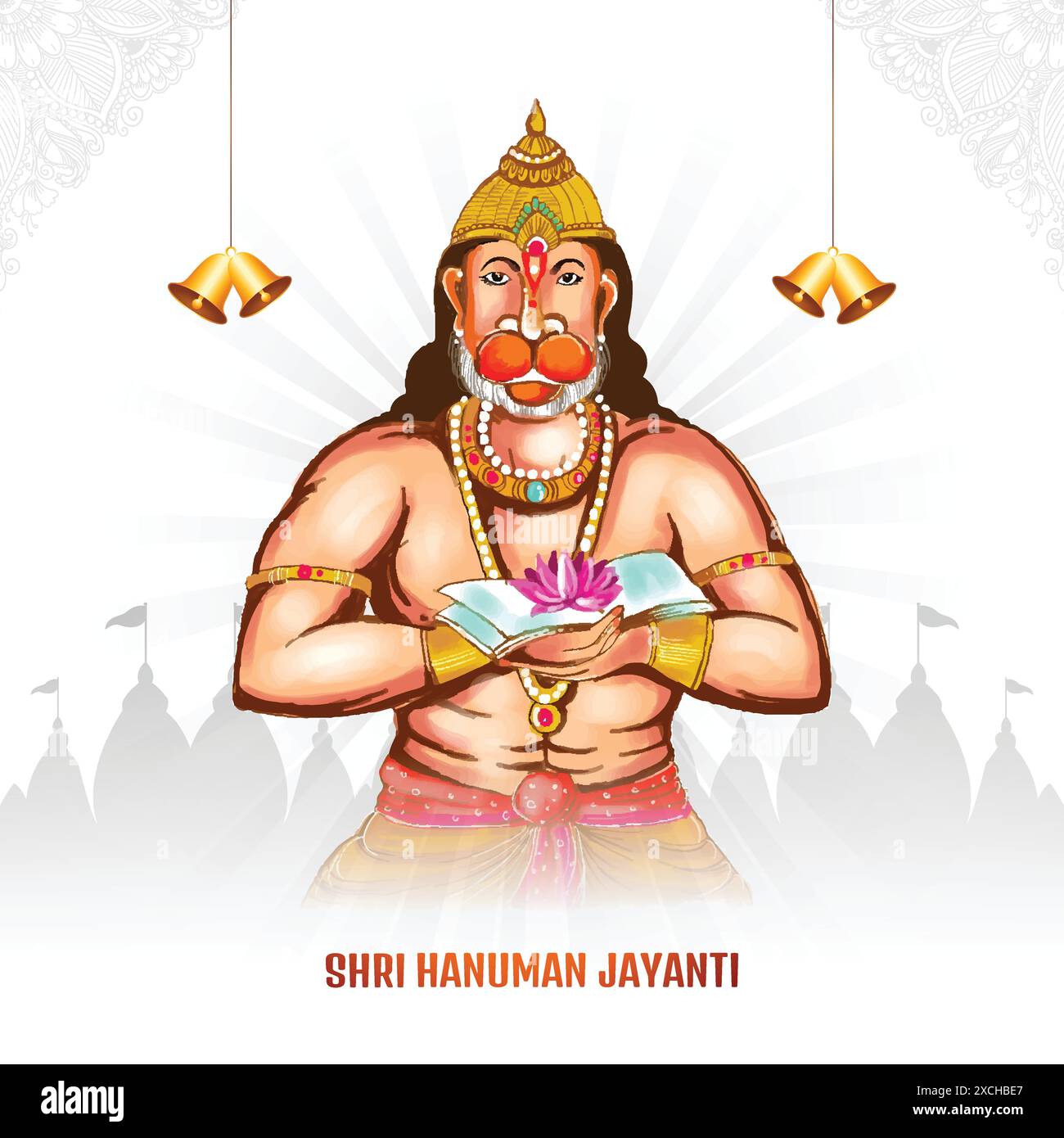 Hanuman jayanti festival of india celebration card background Stock ...