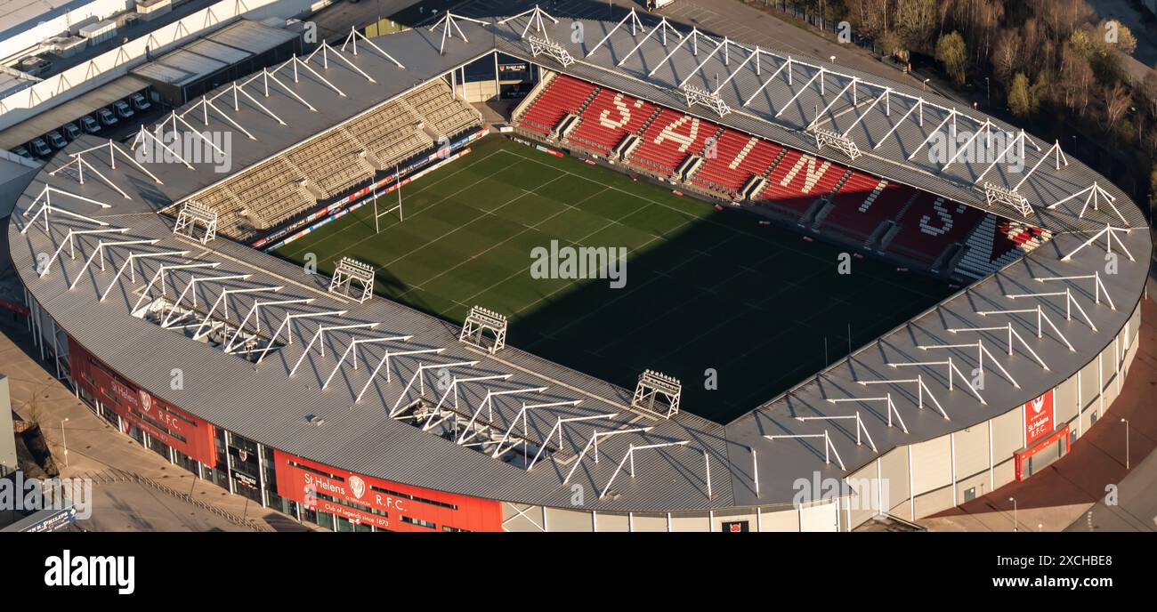 Aerial photo of St Helens Rugby Totally Wicked Stadium from 1500 feet ...