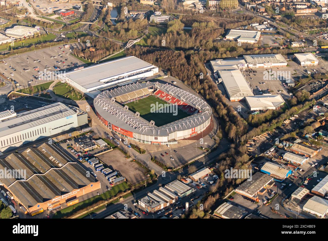 Aerial photo of St Helens Rugby Totally Wicked Stadium from 1500 feet ...