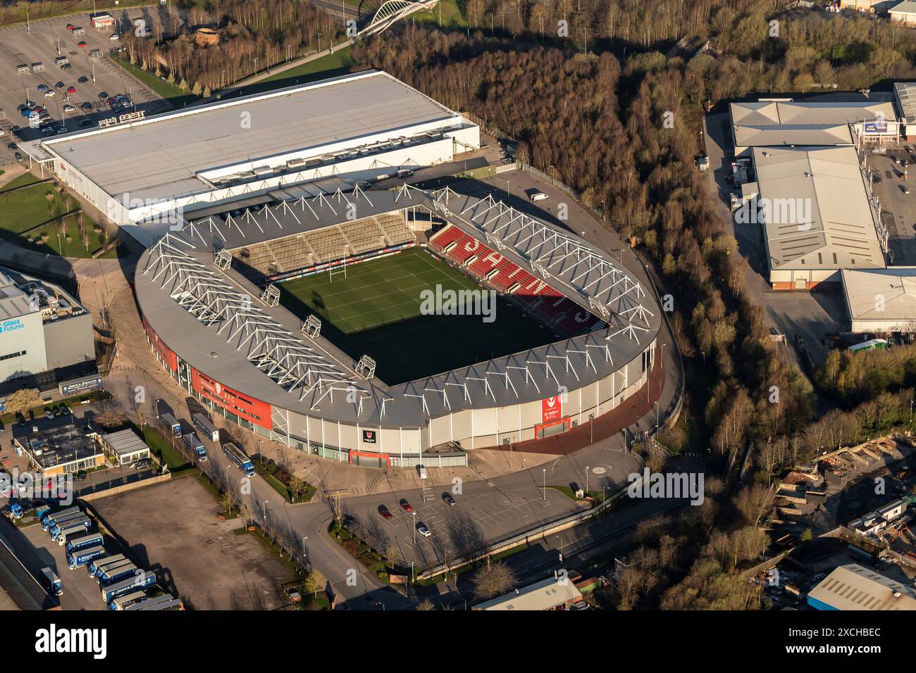 Aerial photo of St Helens Rugby Totally Wicked Stadium from 1500 feet ...