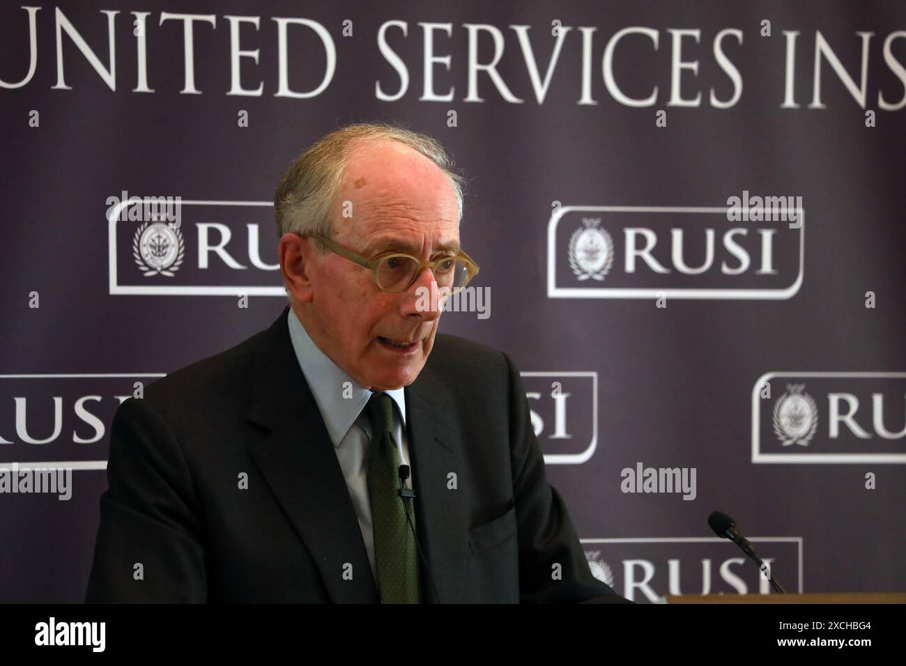 Former UK defence minister Malcolm Rifkind at RUSI, London, UK Stock ...