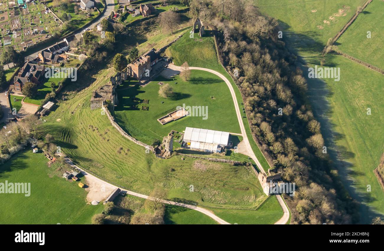 Aerial photo of Tutbury Castle from 1500 feet Stock Photo - Alamy