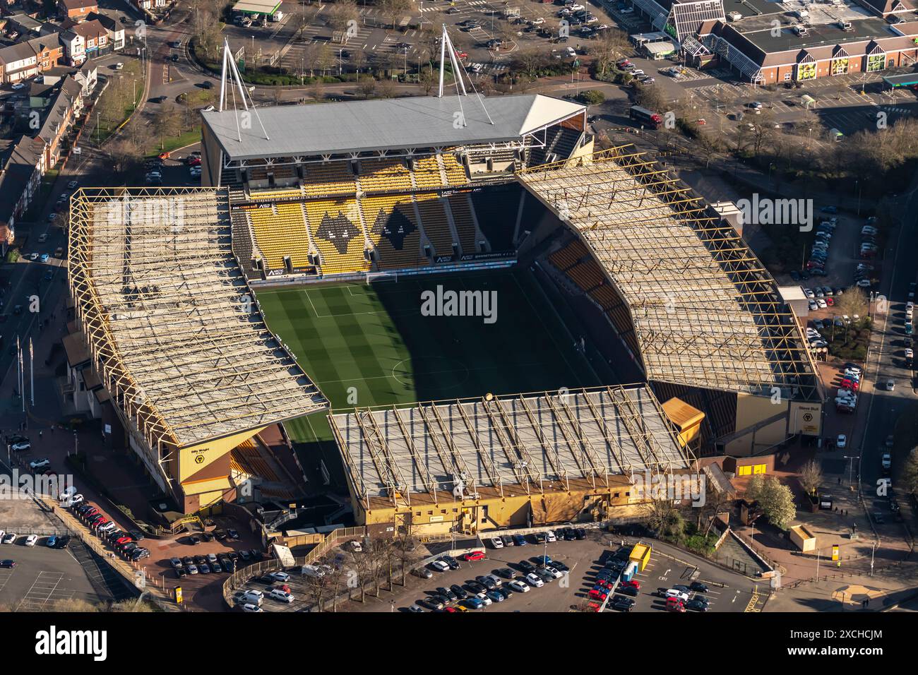 Aerial photo of Wolverhampton Wanderers FC Molineux Stadium from 1500 ...
