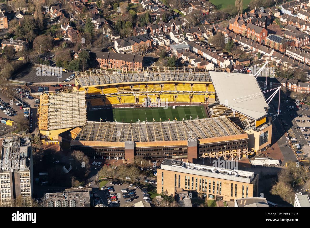 Aerial photo of Wolverhampton Wanderers FC Molineux Stadium from 1500 ...