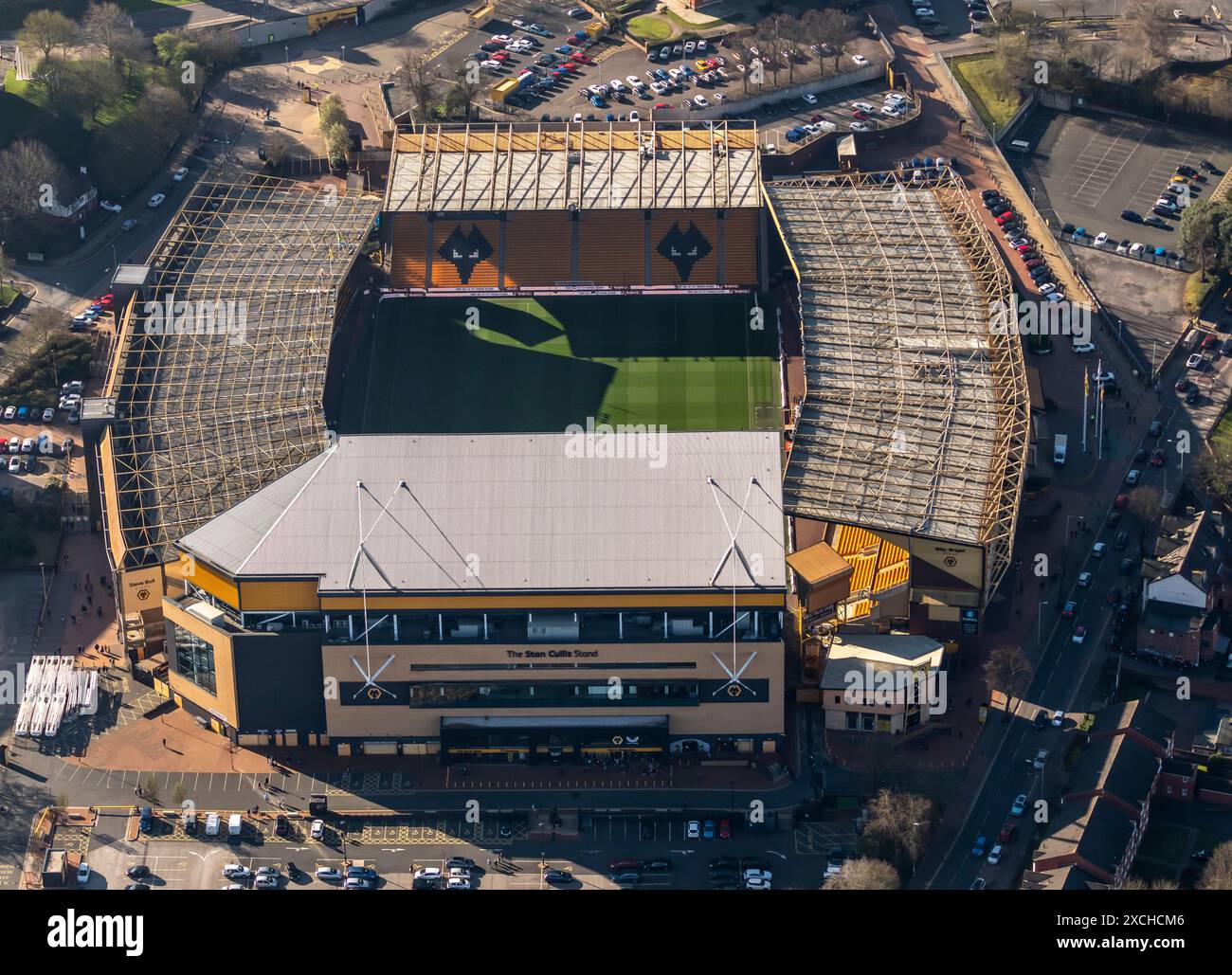 Aerial photo of Wolverhampton Wanderers FC Molineux Stadium from 1500 ...