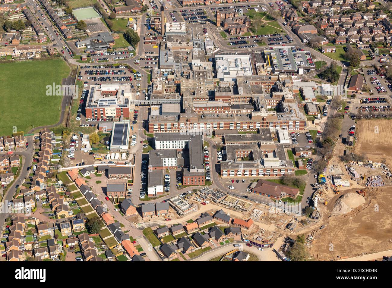Aerial photo of Diana Princess of Wales Hospital from 1500 feet Stock ...