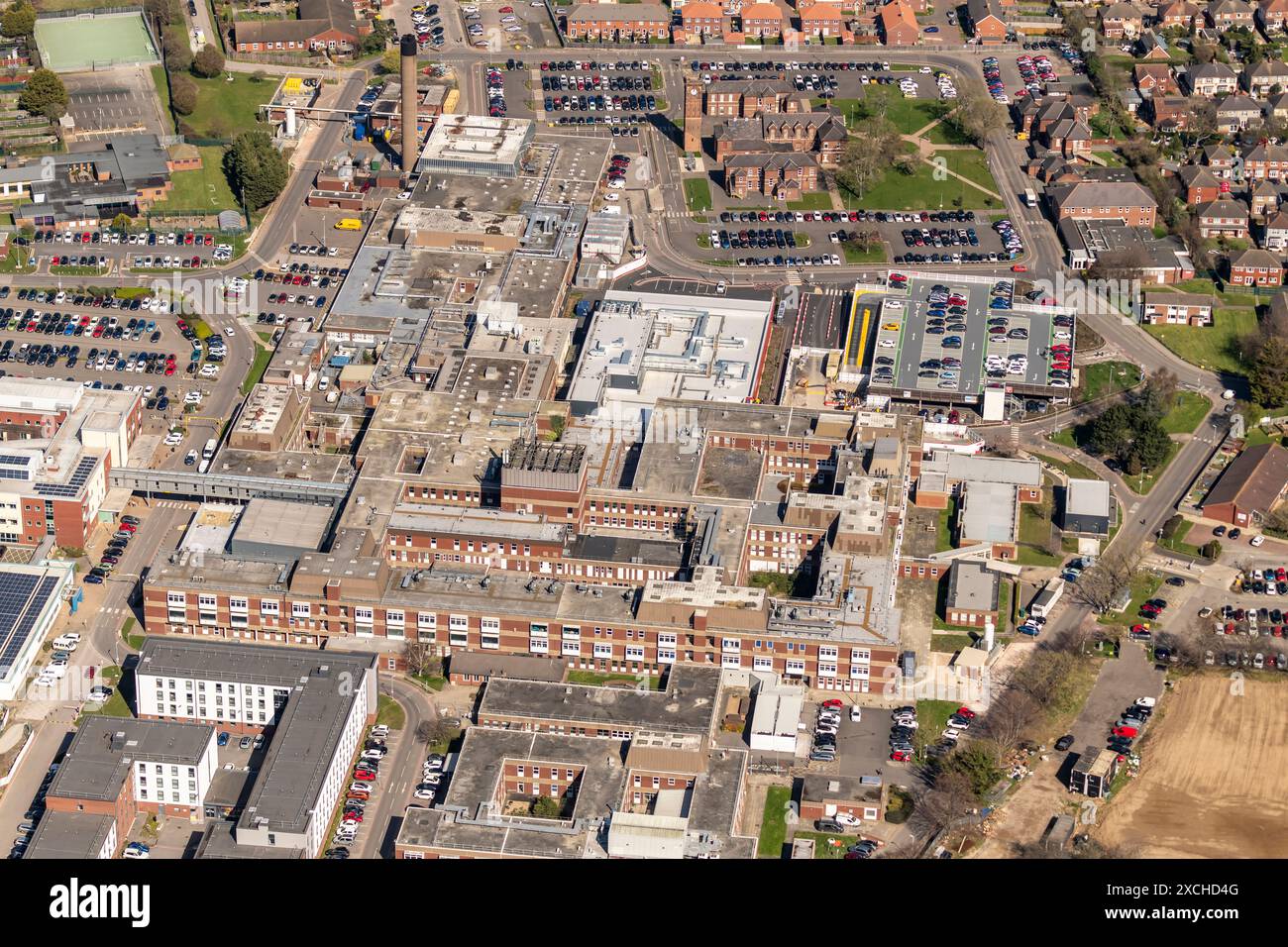 Aerial photo of Diana Princess of Wales Hospital from 1500 feet Stock ...