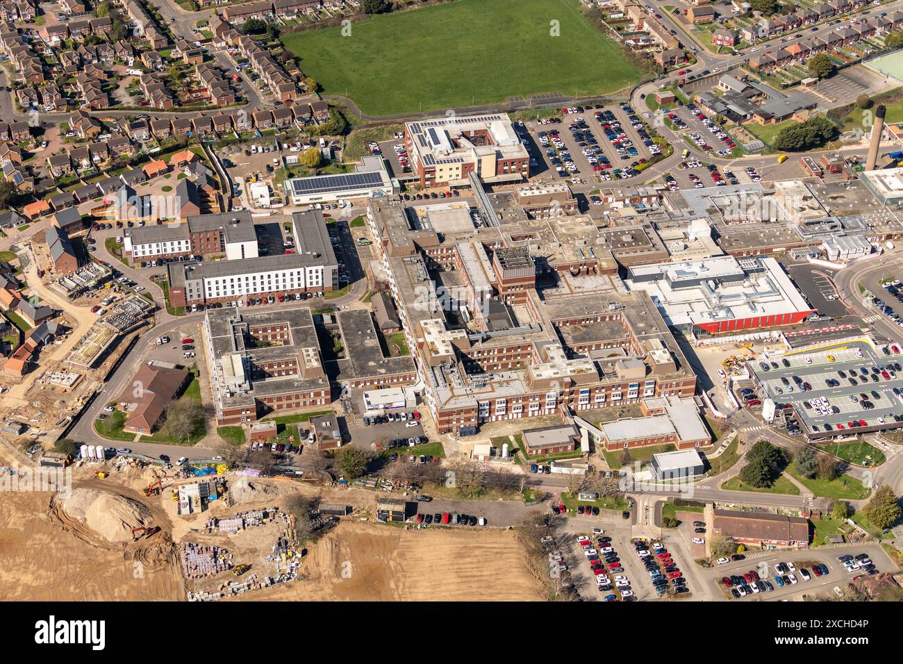 Aerial photo of Diana Princess of Wales Hospital from 1500 feet Stock ...
