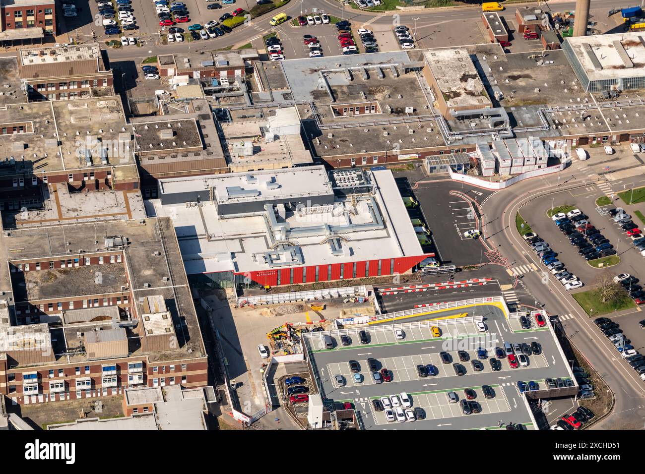 Aerial photo of Diana Princess of Wales Hospital from 1500 feet Stock ...