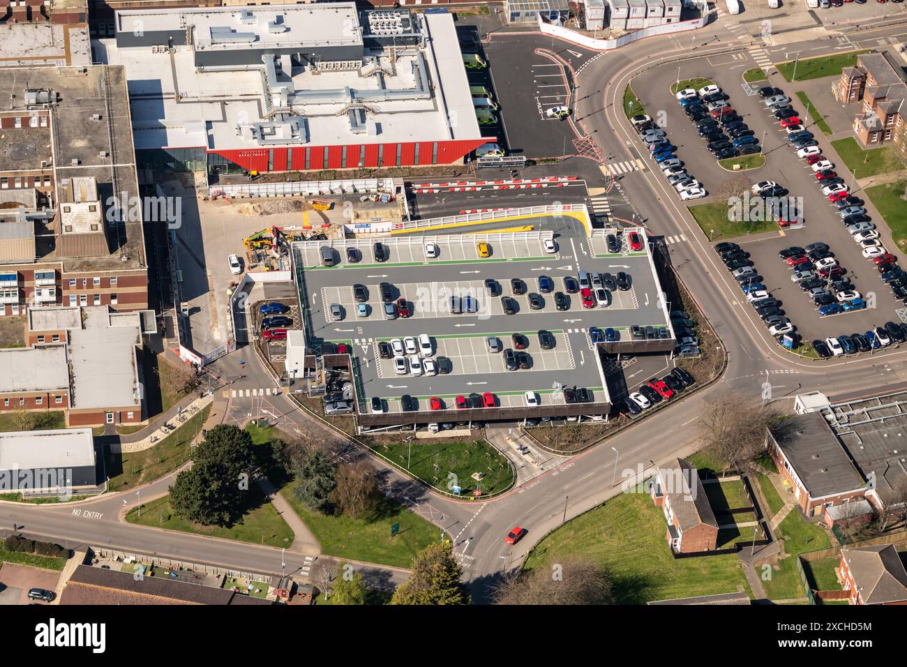 Aerial photo of Diana Princess of Wales Hospital from 1500 feet Stock ...
