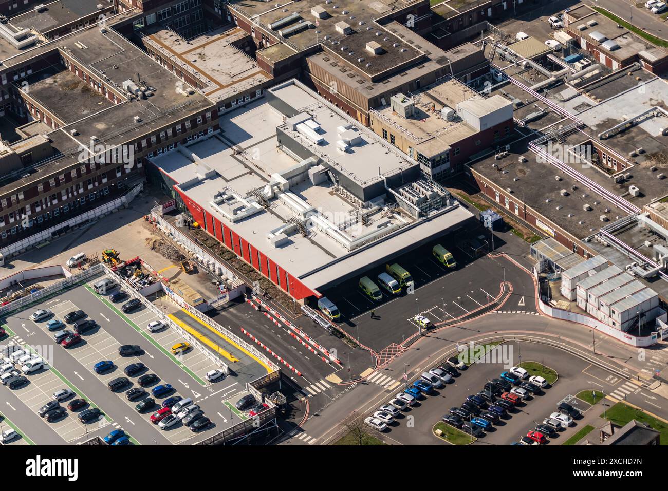 Aerial photo of Diana Princess of Wales Hospital from 1500 feet Stock ...