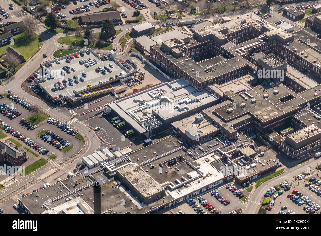 Aerial photo of Diana Princess of Wales Hospital from 1500 feet Stock ...