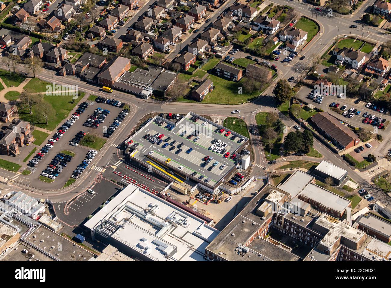 Aerial photo of Diana Princess of Wales Hospital from 1500 feet Stock ...