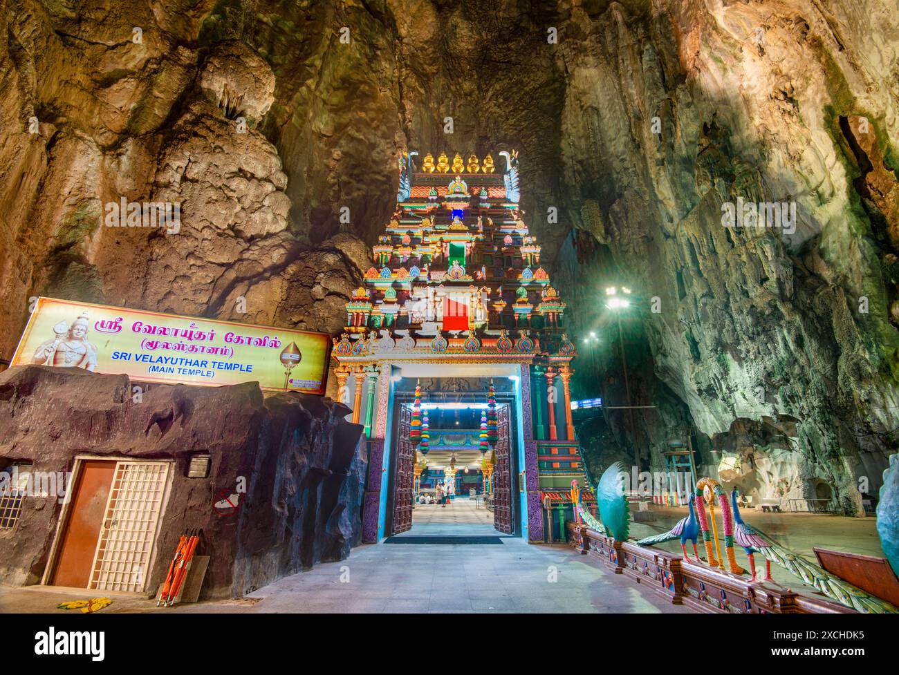 Kuala Lumpur, Malaysia-April 17 2023:Beautiful renovated ornate temple ...