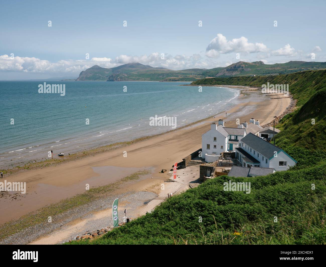 Morfa Nefyn beach and summer coastline landscape on the Llŷn Peninsula ...