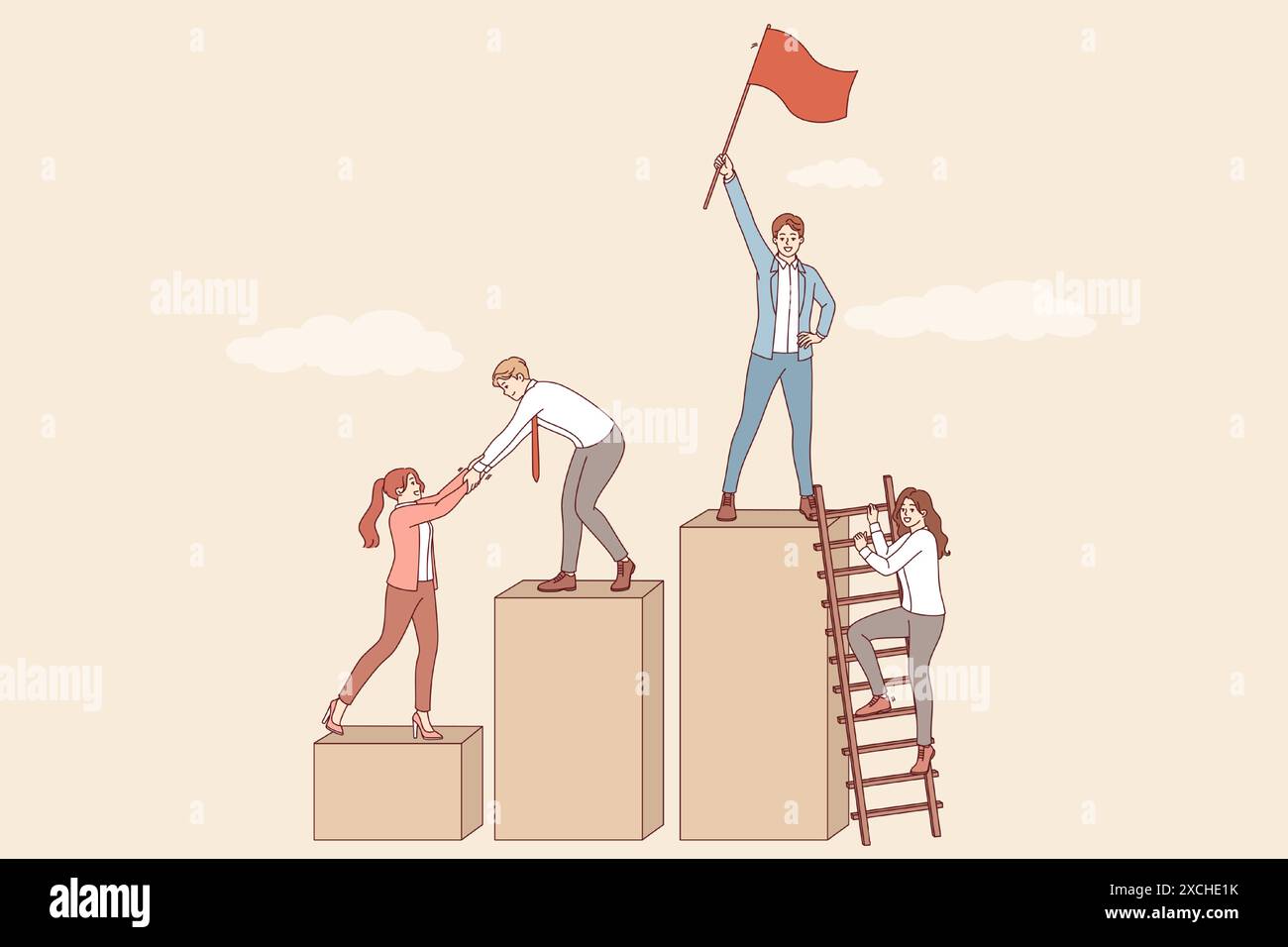 Team building for business people who rise to top of career ladder ...