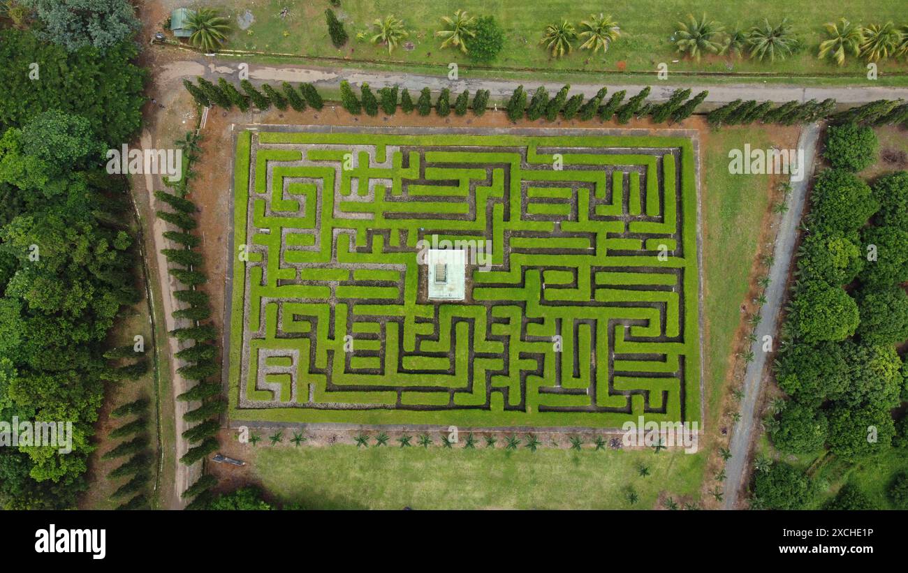 Vertical view of labyrinth garden, South Kalimantan, Indonesia Stock ...