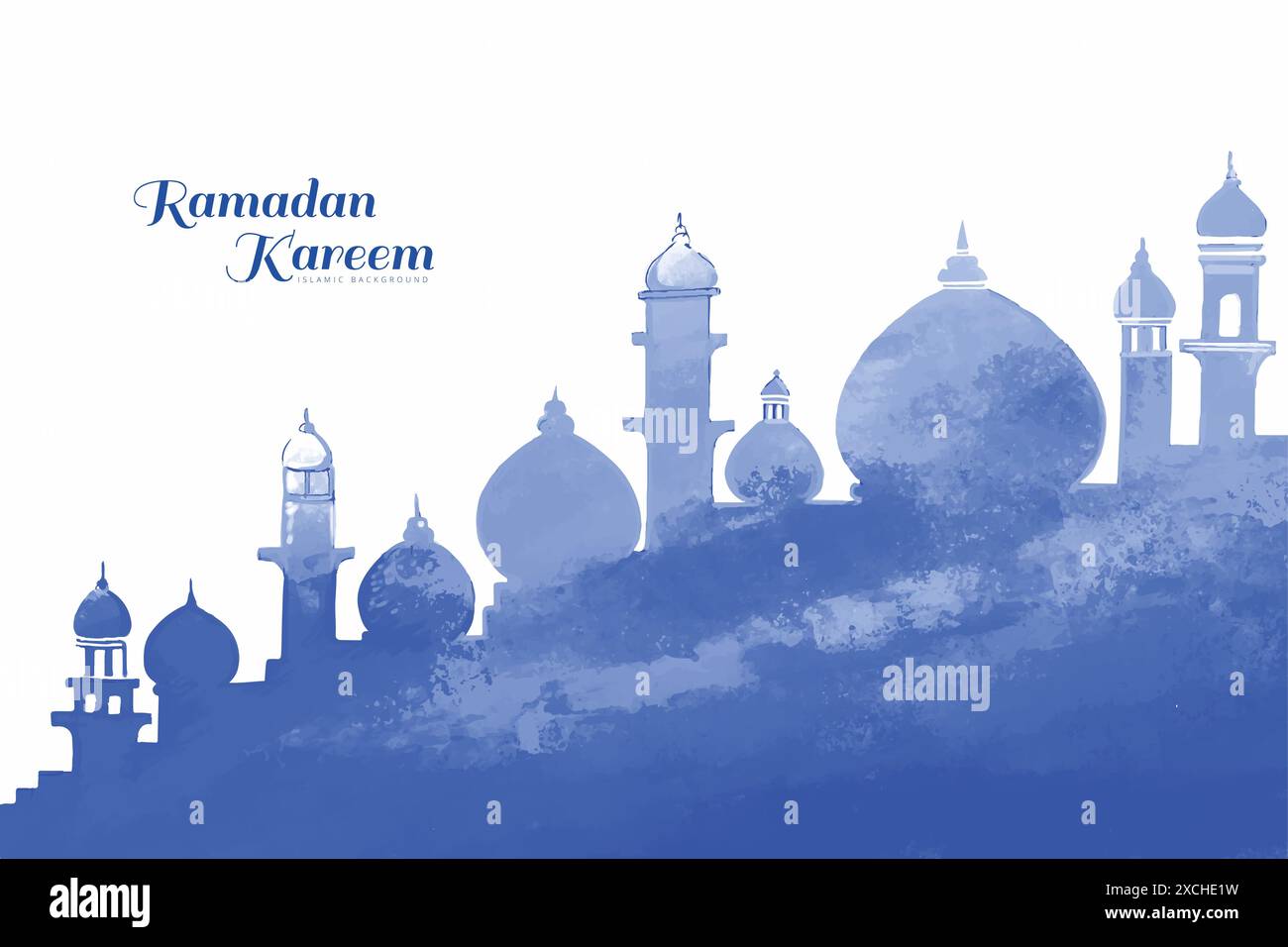 Ramadan kareem islamic background with mosques card design Stock Vector ...