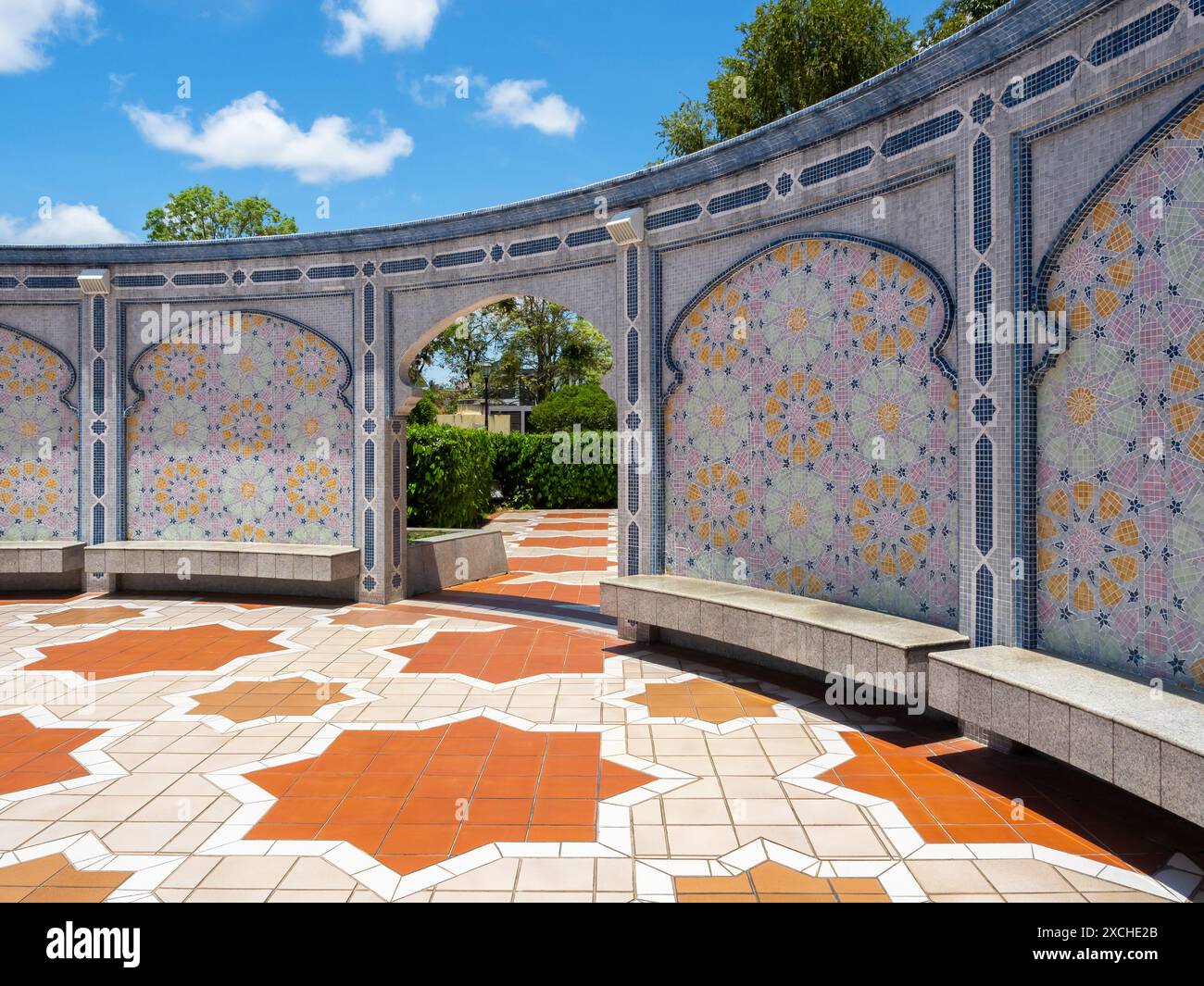 View of buildings architecture walls tiles decorated in Jame' Asr ...