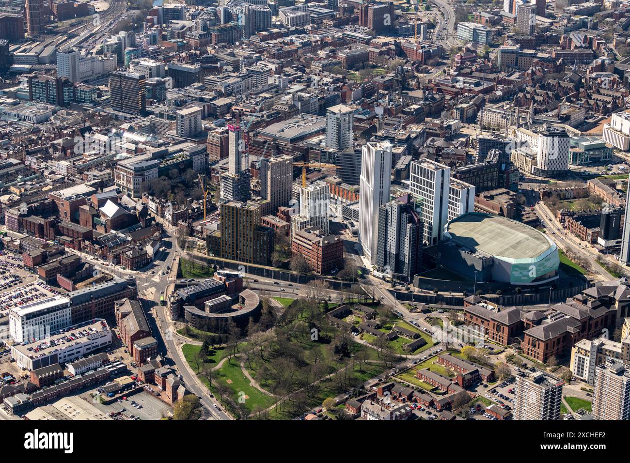 Aerial photo of Leeds City Centre taken from 2000 feet Stock Photo - Alamy