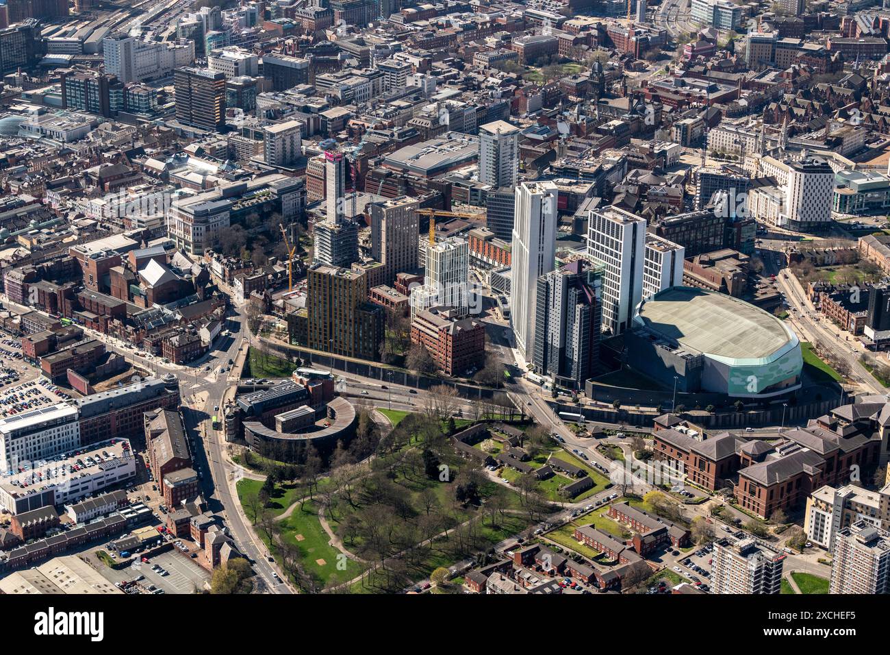 Aerial photo of Leeds City Centre taken from 2000 feet Stock Photo - Alamy