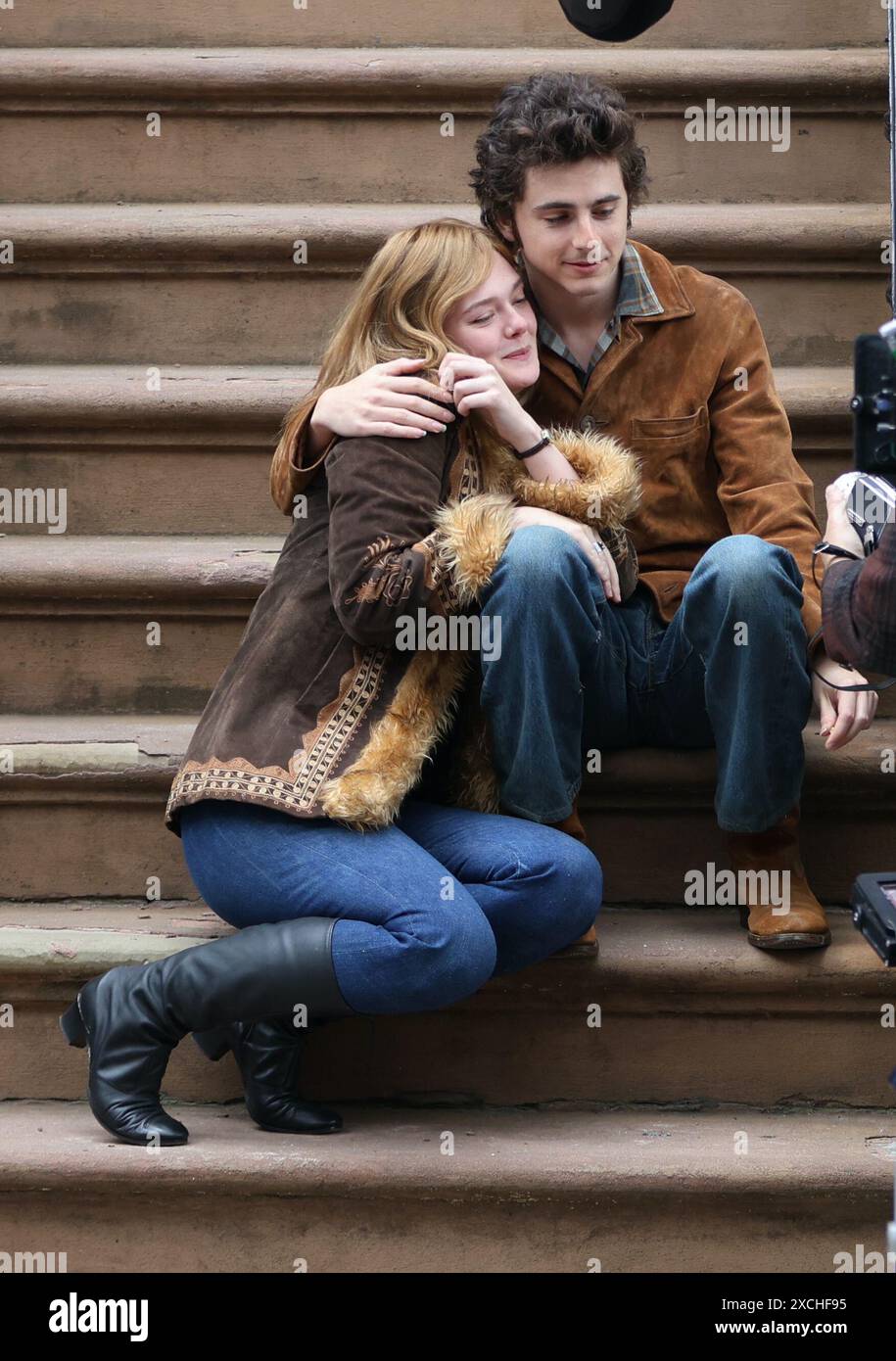Timothee Chalamet and Elle Fanning spotted filming multiple scenes ...