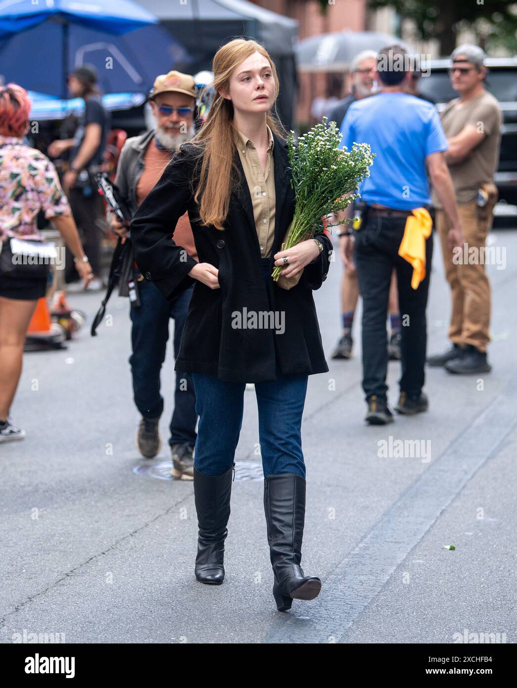 Timothee Chalamet and Elle Fanning are seen on the set of 'A Complete ...