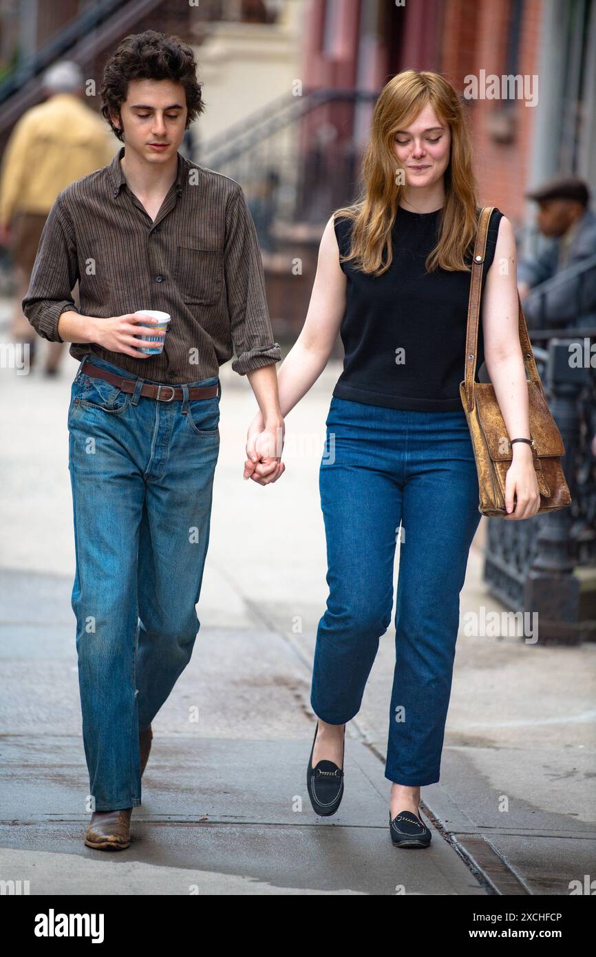 Timothee Chalamet And Elle Fanning Film 'A Complete Unknown' In Hoboken ...