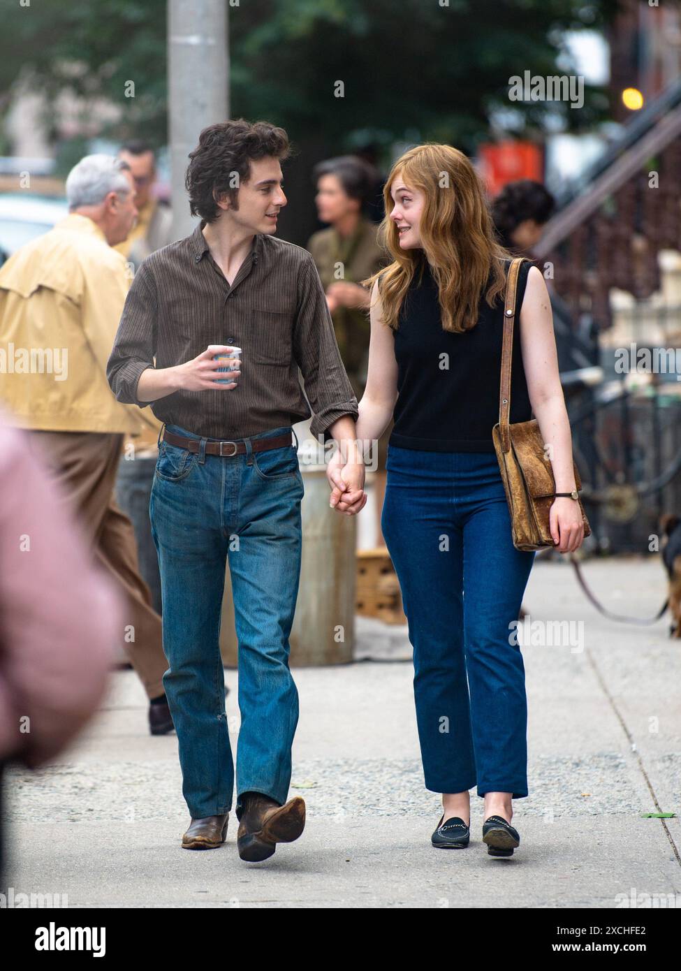 Timothee Chalamet And Elle Fanning Film 'A Complete Unknown' In Hoboken ...