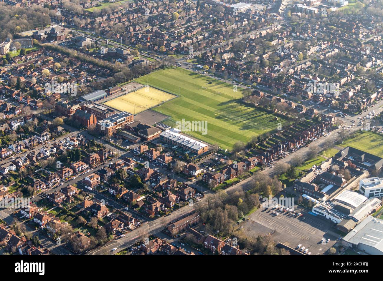 Aerial photo of William Hulme Grammar School from 1500 feet Stock Photo ...