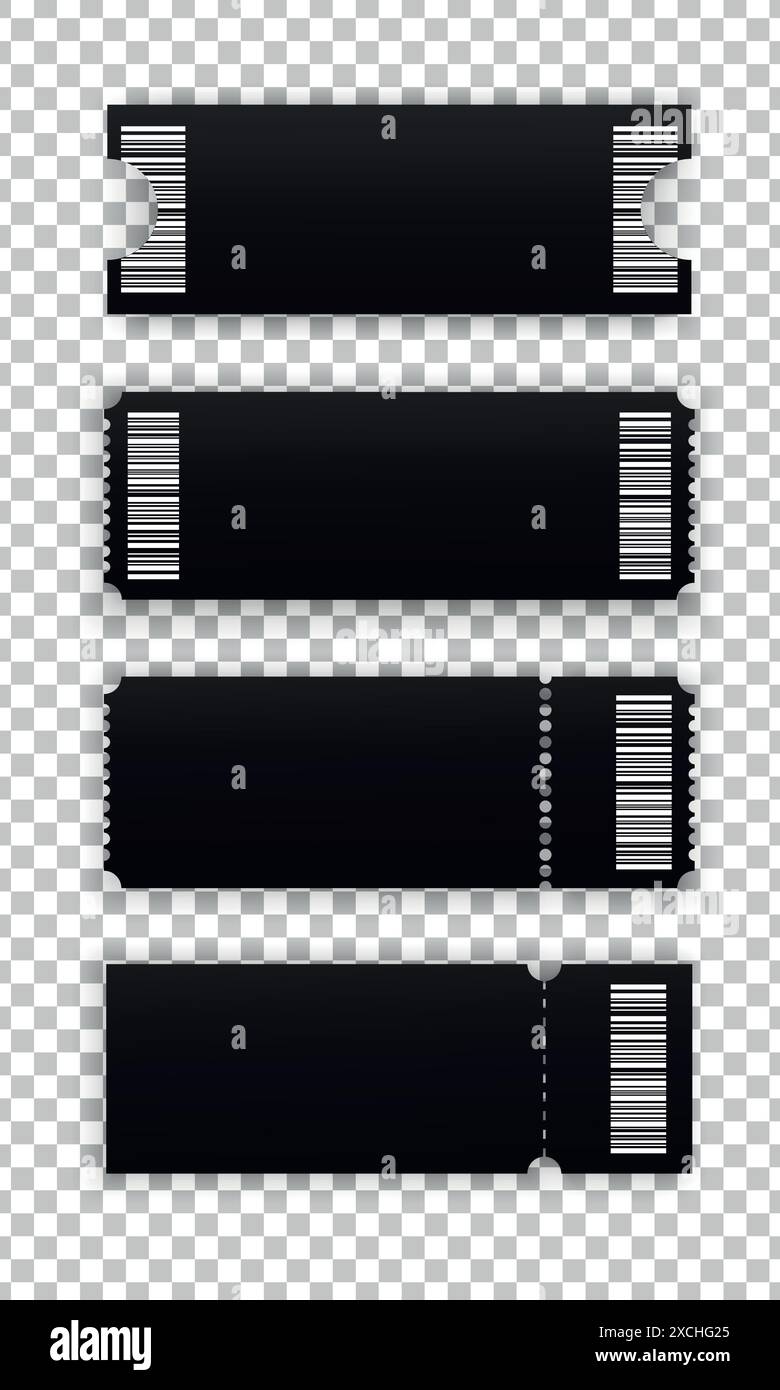 Abstract blank tickets template on transparent background. Ticket ...
