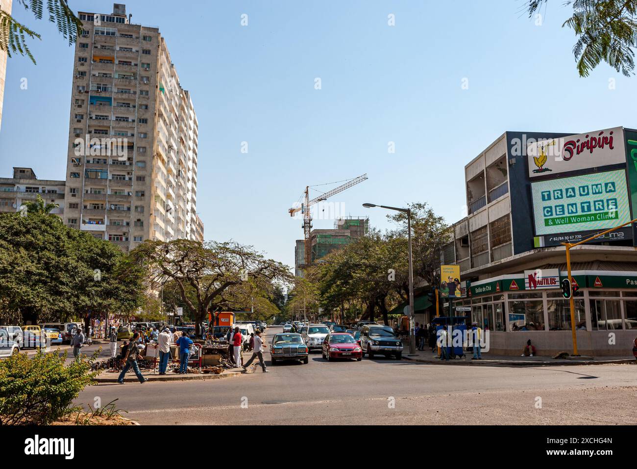 Mozambique, Maputo, Maputo Cidade, The very central Avenida 24 de Julho ...