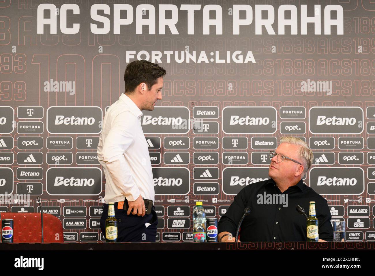 Sparta's sport director Tomas Rosicky, left, and New Danish head coach ...