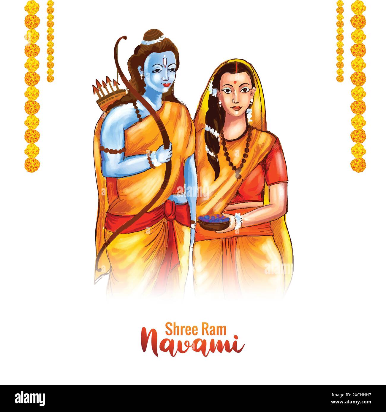 Lord shree ram navami festival wishes card background Stock Vector ...