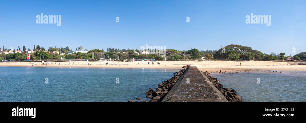 Mozambique, Maputo, Maputo Cidade, View of the beach and the Avenida ...