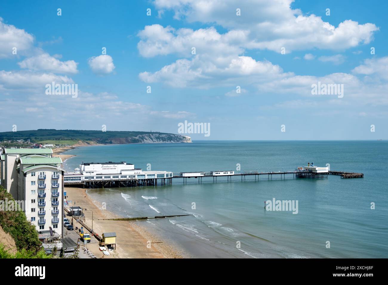 A view of the pleasure pier at Shanklin on the Isle of Wight, UK. The ...