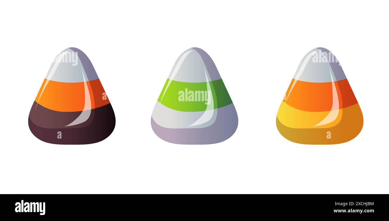 Halloween candy corn in cartoon style. Set of sweets for shop design ...