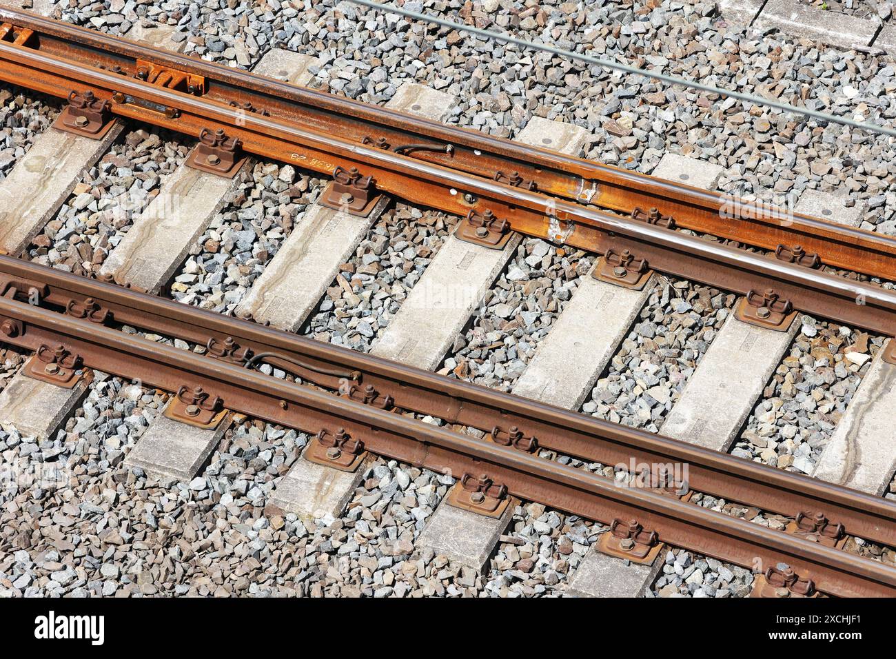 Gleisanlagen für Züge Gleise der Deutschen Bahn in der Aufsicht ...