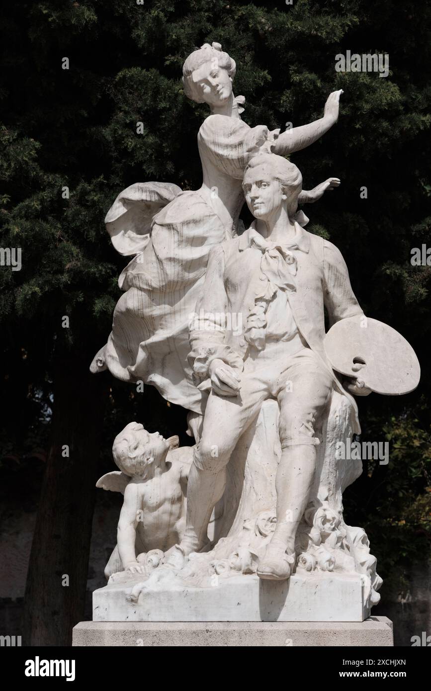 Statue of French artist Jean-Honore Fragonard 1732 - 1806 by French ...