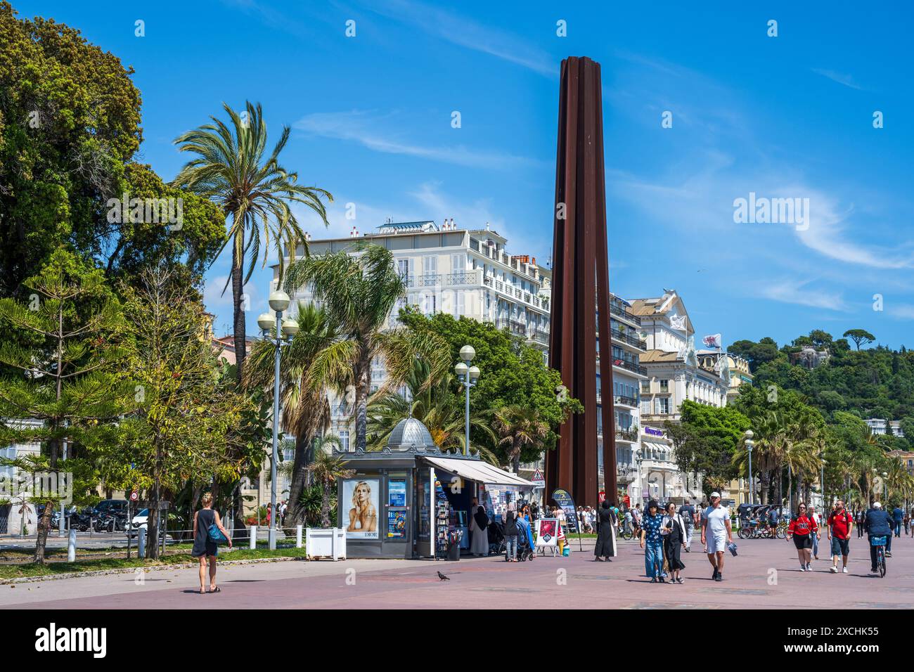 Steel monument Neuf Lignes Obliques (Nine Oblique Lines) on Quai des ...