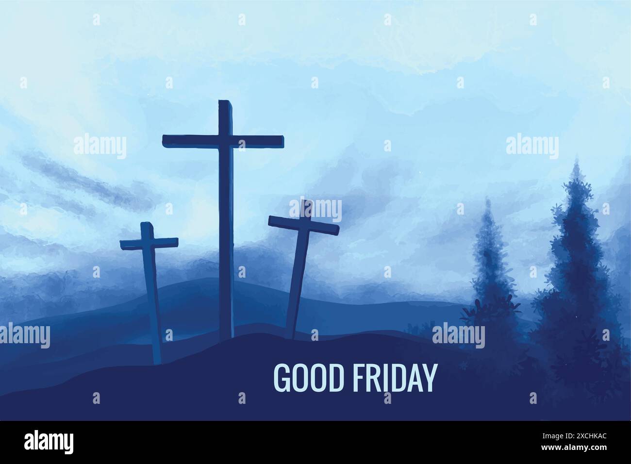Jesus christ good friday and easter day cross background Stock Vector ...