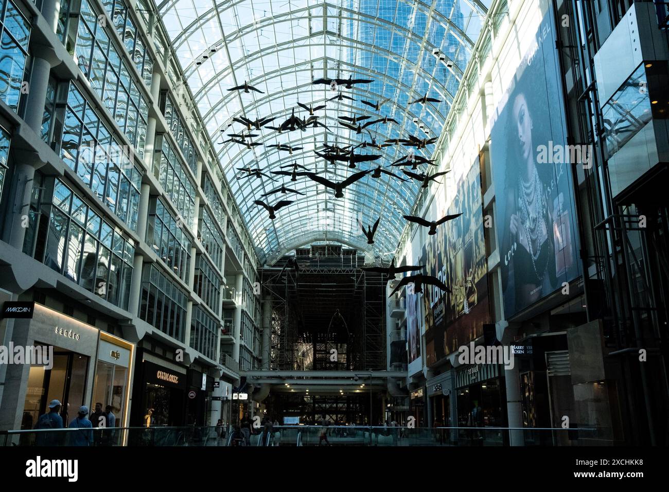 The big hall of the Toronto Eaton Centre shopping center in Toronto ...