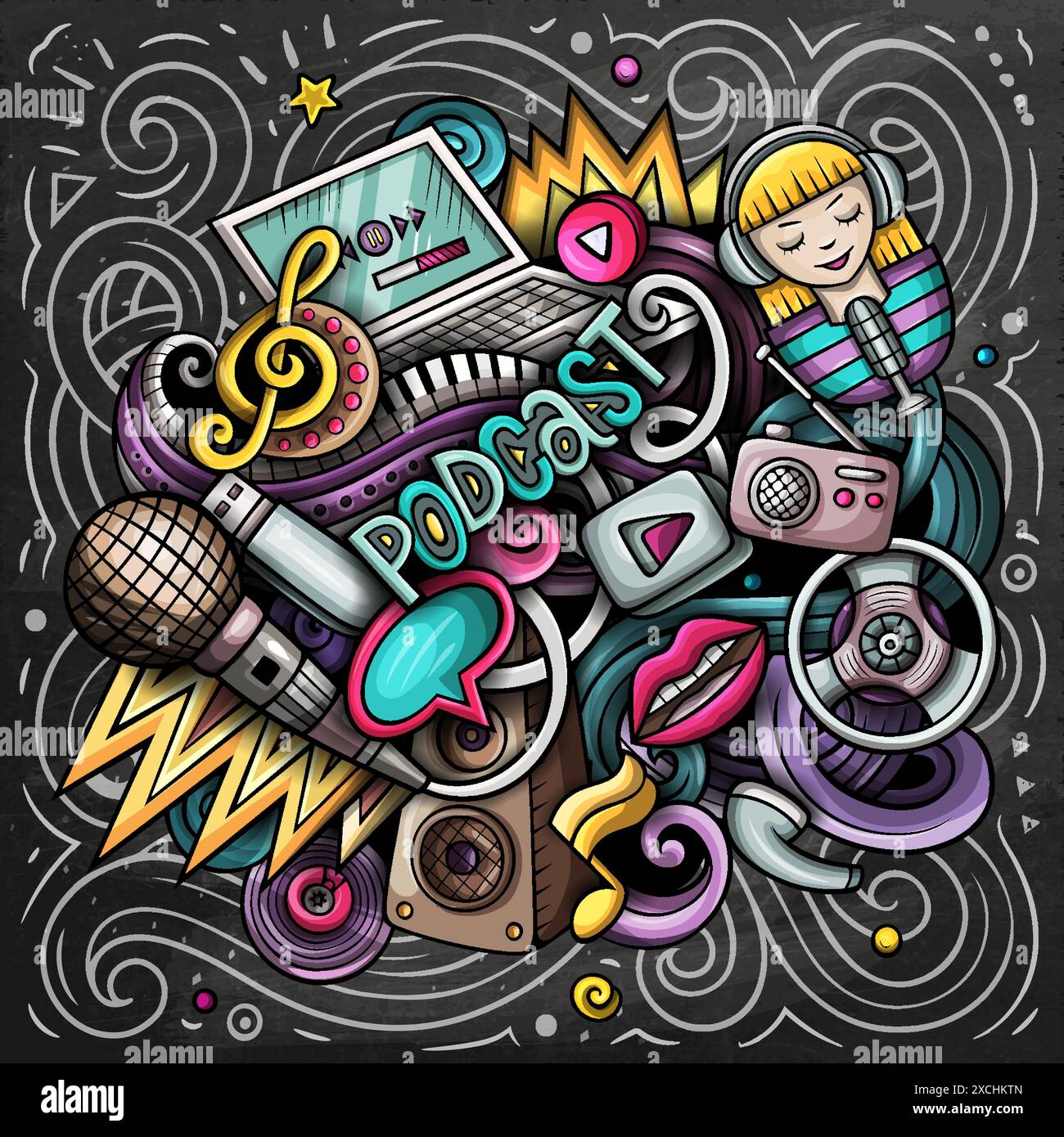 Cartoon earphones hi-res stock photography and images - Alamy