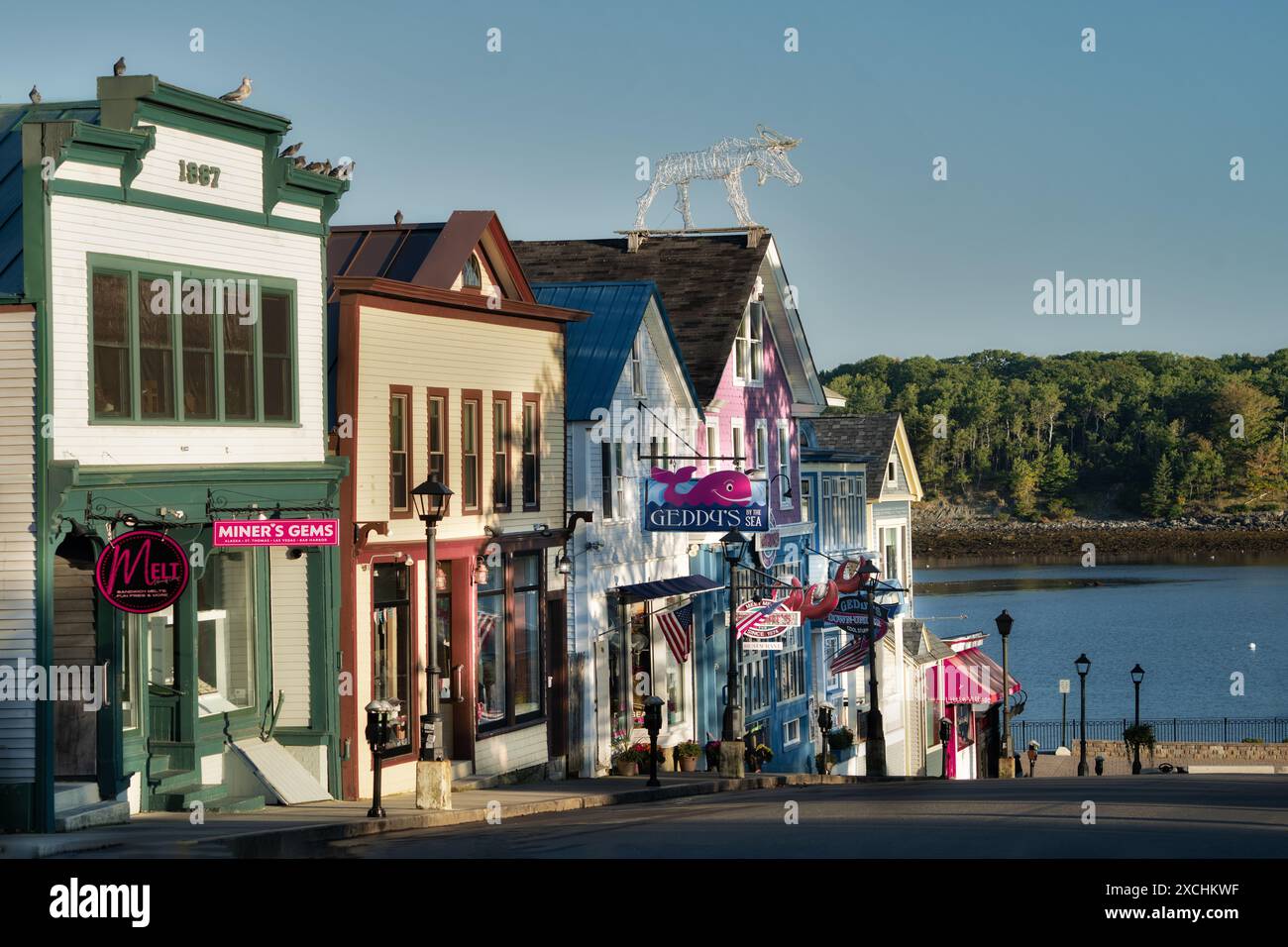 Downtown Bar Horbor and birds.Maine Stock Photo - Alamy