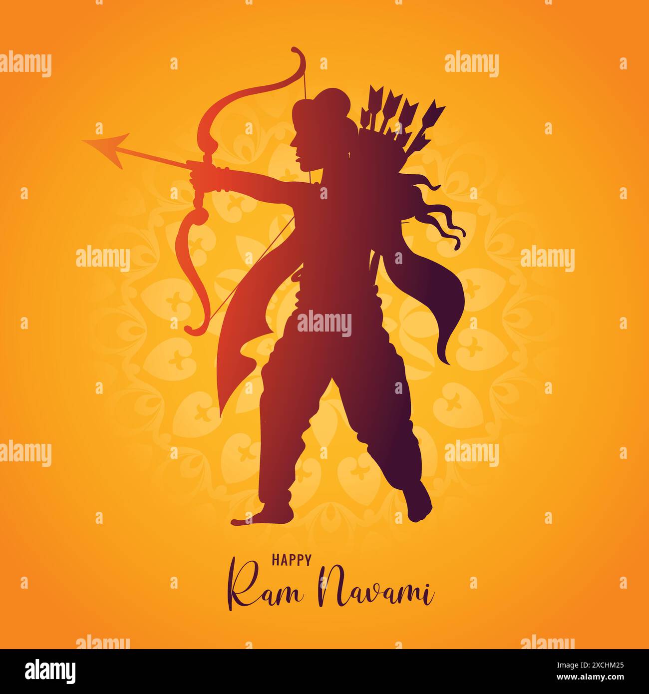 Lord shree ram navami festival wishes card background Stock Vector ...